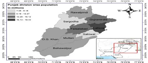 Location Map Of Punjab Pakistan And Division Wise Population