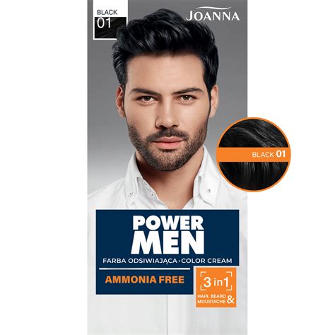 Купить Краска для волос для бороды Joanna Power Men 3в1 01 черный ...