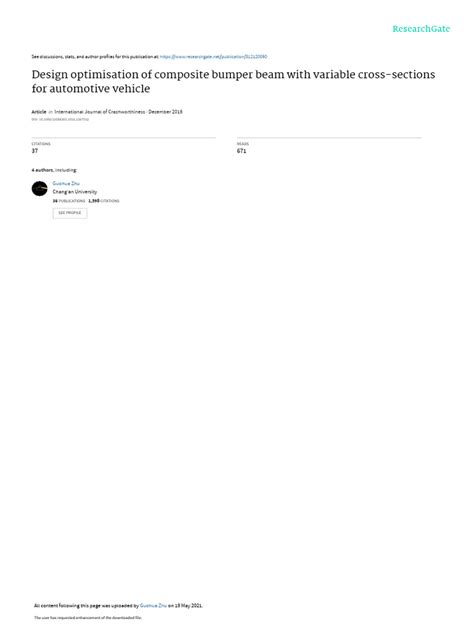 Design Optimisation Of Composite Bumper Beam With Variable Cross Sections For Automotive Vehicle