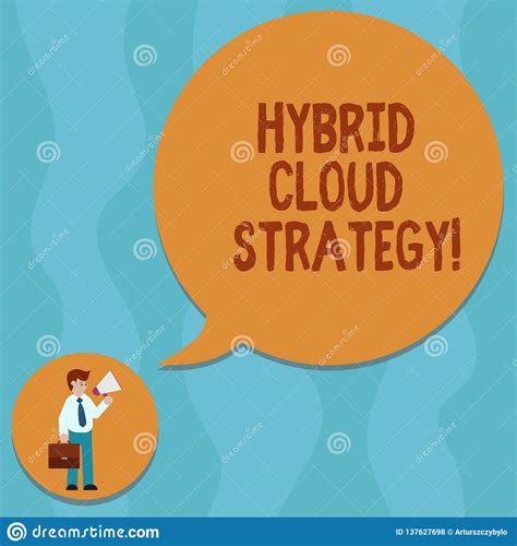 Conceptual Hand Writing Showing Hybrid Cloud Strategy Business Photo Showcasing Cloud Computing