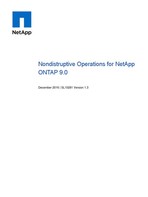 Nondisruptive Operations For Netapp Ontap 90 V13 Lab Guide Pdf