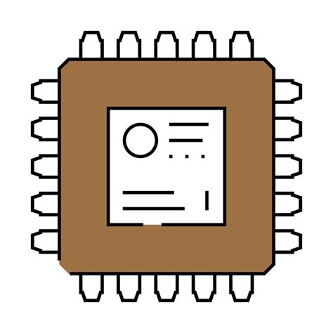 Microcontroller Electronic Component Icon Color Illustration 49826817