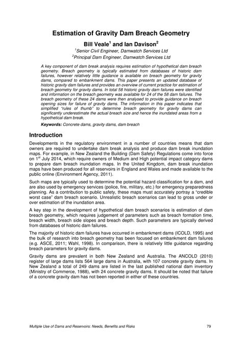 pdf estimation of gravity dam breach geometry