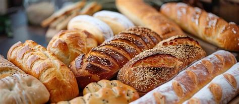 Premium Photo Assorted Breads Displayed On Table