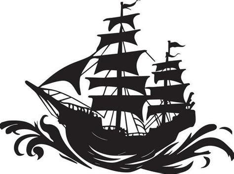 Pirate Ship Outline Vector Art Icons And Graphics For Free Download