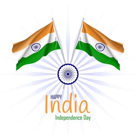 Premium Vector India Independence Day Event Card Flags And A Navy