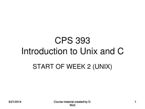 Ppt Cps 393 Introduction To Unix And C Powerpoint Presentation Free Download Id3395012