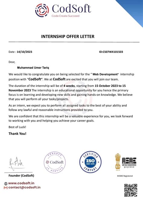 Muhammad Umer Tariq On Linkedin Webdevelopment Codsoft Internship