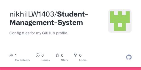 GitHub NikhilLW Student Management System Config Files For My GitHub Profile