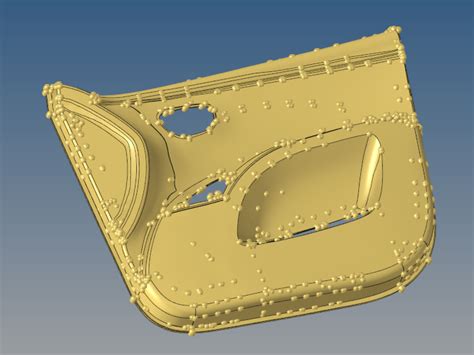 2d shell meshing of the car side door inner panel for component level