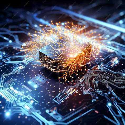 Premium Ai Image Microprocessor With Brain Generate By Ai