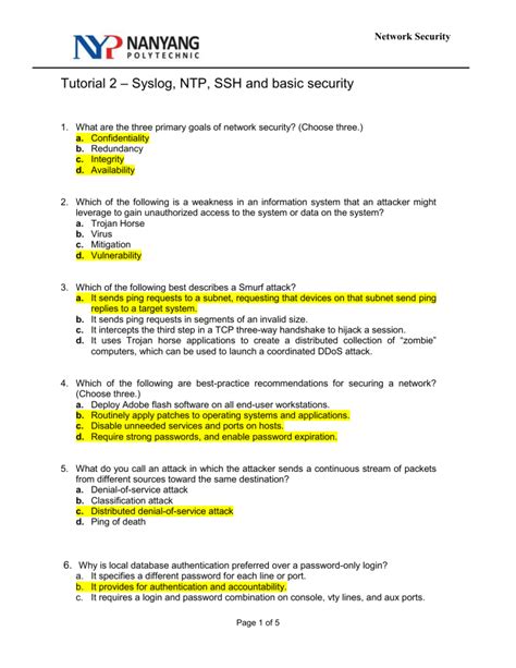 network security tutorial syslog ntp ssh basics