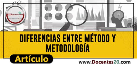 Diferencias Entre MÉtodo Y MetodologÍa Docentes 20 Docentes 20