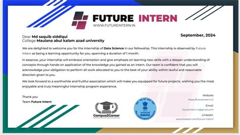 saquib siddiqui on linkedin datascience internship futureintern