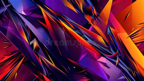 Abstract Colorful Geometric Design With Sharp Angles And Gradients Creating A Dynamic Visual