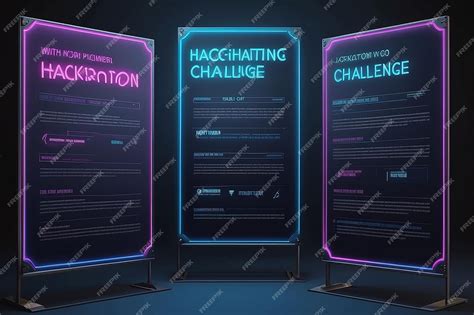 Premium Photo Tech Hackathon Coding Challenge Rules Signage Mockup With Empty Space For
