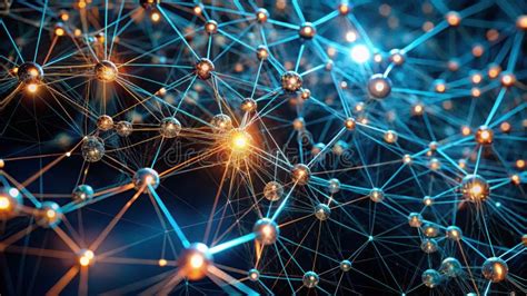 Neural Network Visualized Glowing Nodes Interconnected Lines Stock Photos - Free & Royalty-Free ...