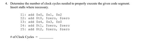 solved 4 determine the number of clock cycles needed to