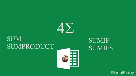 Excel Friday 1 4s How To Use Excel Sum Functions Youtube