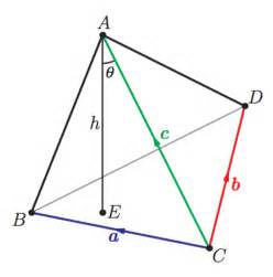 Vectors Volume Of Tetrahedron Using Cross And Dot Product