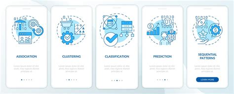 data mining techniques blue onboarding mobile app screen digital info