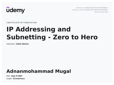 Excited To Complete Ip Addressing And Subnetting On Udemy Adnanmohammad Mugal