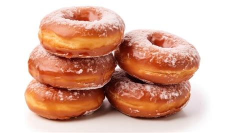 Premium Ai Image A Stack Of Doughnuts With One That Says Donuts