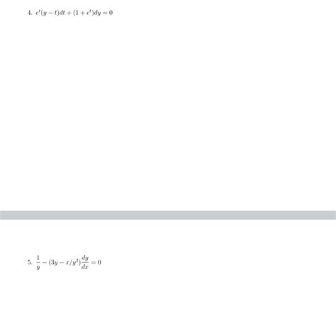 solved exact equations 1 5 determine whether the ode is