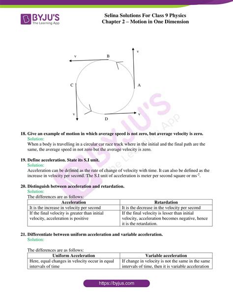 Selina Solutions Class 9 Concise Physics Chapter 2 Motion In One Dimension Download Free Pdf