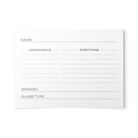 48 Cocktail Recipe Cards 4 X 6 Inches Double Sided For Bartenders