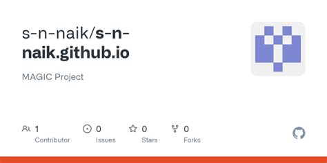 GitHub S N Naik S N Naik Github Io MAGIC Project