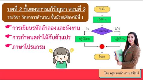 การเขียนรหัสลำลองและผังงาน Youtube