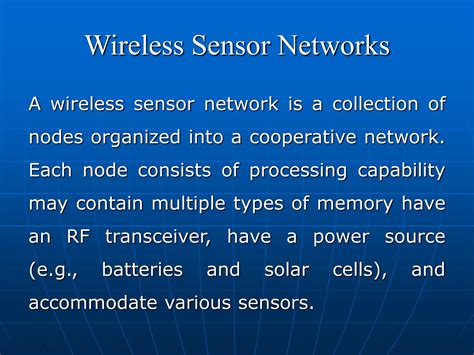 Wireless Sensor Network Introduction Applications Ppt