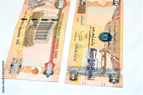 200 Aed Two Hundred Dirhams Banknote Of United Arab Emirates Obverse Side Has Zayed Sports City
