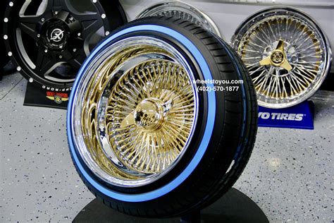 New 15x10 Deep Dish 24kt Gold And Chrome 100 Spoke Knockoff Wire Wheels