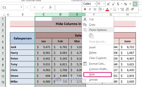 How To Hide Columns In Excel Simple Methods ExcelDemy
