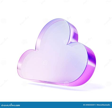 3d Glass Holographic Purple Cloud Icon Render Concept Of Digital Data