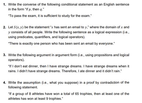 solved 1 write the converse of the following conditional