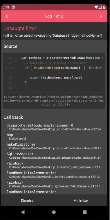 Typeerror Null Is Not An Object Evaluating Databasebridge Methodname · Issue 997 · Nozbe