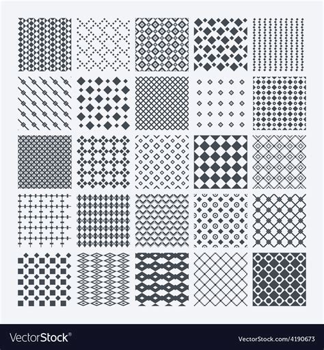 Geometric Monochrome Pattern Set Royalty Free Vector Image