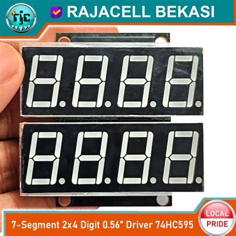 Jual Module Display 7 Segment 8 Digit Vertikal 2x4 Digit 056 Driver 74hc595 Shift Display