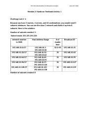 Module Hands On Textbook Activity Challenge Lab ITN Docx ITN Introduction To