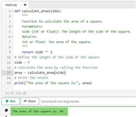 How To Find The Area Of A Square In Python