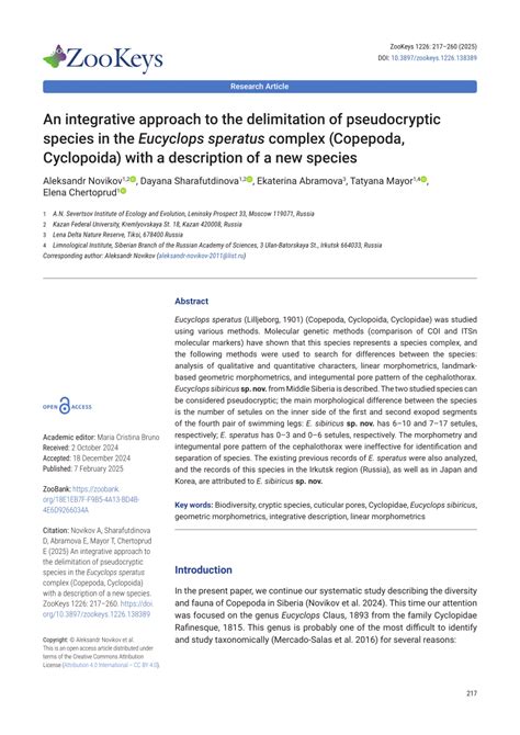 Pdf An Integrative Approach To The Delimitation Of Pseudocryptic