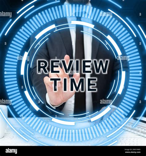 Text Caption Presenting Review Time Word Written On Situation Or