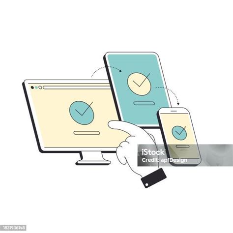 Cross Device Syncing Illustration Concept Stock Illustration Download