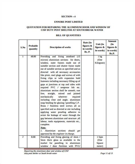 Free 11 Repair Quotation Samples And Templates In Pdf Ms Word