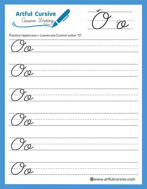 Cursive Alphabet Letter O Worksheet