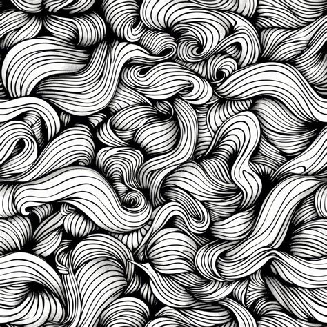 Abstract Monochrome Swirling Lines Pattern For Background Design Stock