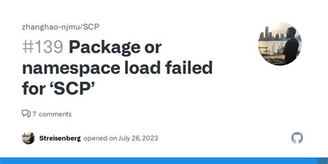 Package Or Namespace Load Failed For SCP Issue Zhanghao Njmu SCP GitHub